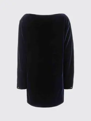 Versace Velvet Mini Sheath Dress With Rhinestones And Round Neck