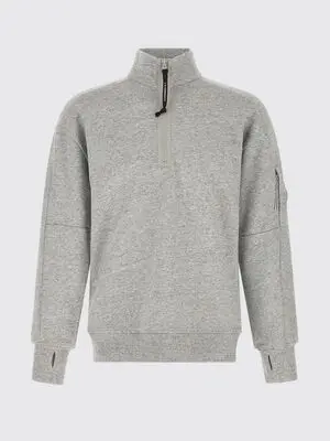 C.P. COMPANY High-neck Sweatshirt In Cotton With Half-zip Fastening - Grey