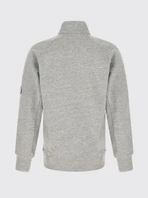 C.P. COMPANY High-neck Sweatshirt In Cotton With Half-zip Fastening - Grey