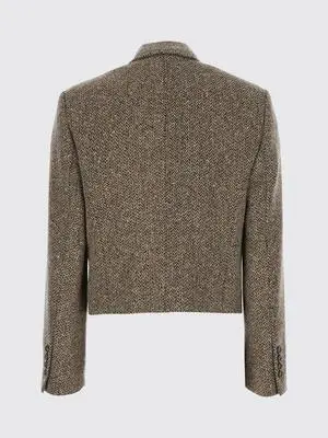 Brunello Cucinelli Double-breasted Chevron Wool Blazer With Peak Lapels