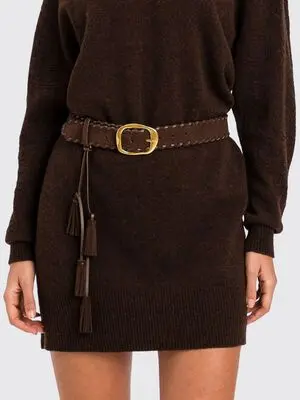 TWINSET Wool And Cashmere Blend Knit Mini Dress With V-neck