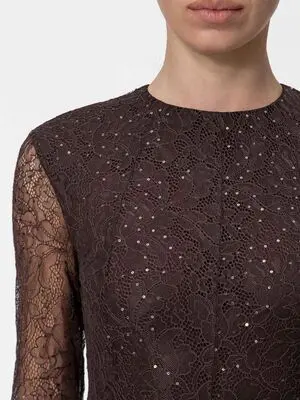 TWINSET Sequin-embroidered Lace Midi Ceremony Dress