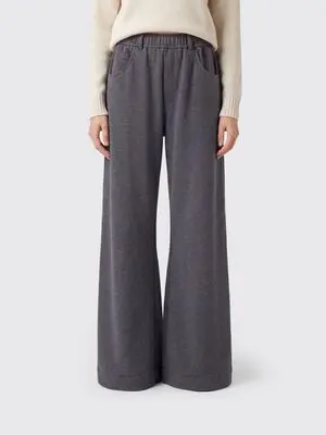 Brunello Cucinelli Wide-leg Cotton Trousers With A Mid-rise Waist And 5 Pockets - Grey