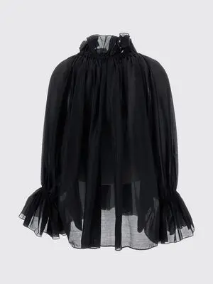 THELATEST Estelle Muslin Blouse With Ruffle Collar And Dropped Shoulders - Black