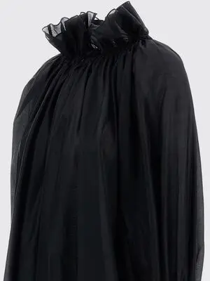 THELATEST Estelle Muslin Blouse With Ruffle Collar And Dropped Shoulders - Black