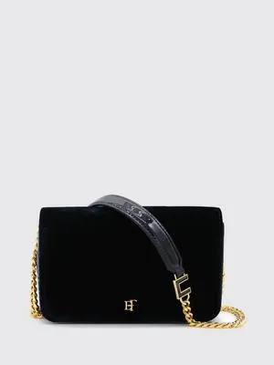 Elisabetta Franchi Python Print Velvet Mini Crossbody Bag - Blue