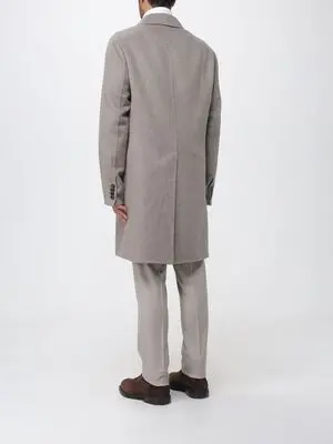 Luciano Barbera Knee-length Double-breasted Coat In Wool And Cashmere