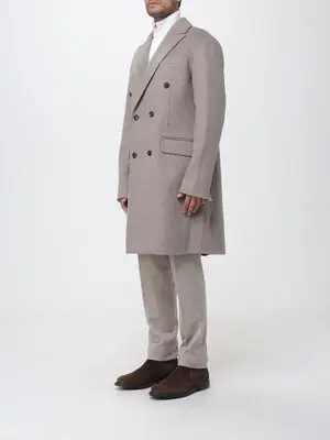 Luciano Barbera Knee-length Double-breasted Coat In Wool And Cashmere