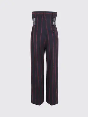 VIVIENNE WESTWOOD Lauren High-waisted Wide-leg Trousers In Striped Wool Blend