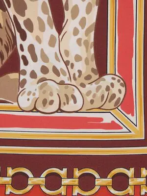 FERRAGAMO Animal Print And Gancini Logo Silk Square Scarf - Multicolor