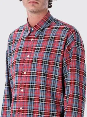 SUNFLOWER Tartan Shirt In A Cotton And Linen Blend With A Classic Collar