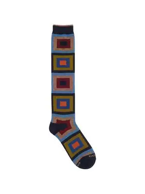 GALLO Geometric-pattern Socks - Blue