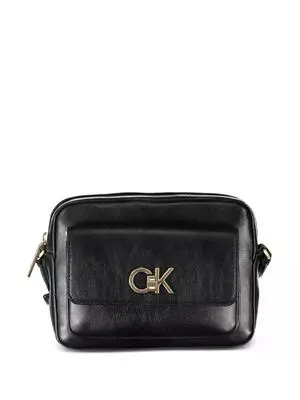 Calvin Klein Small Logo-plaque Shoulder Bag - Black