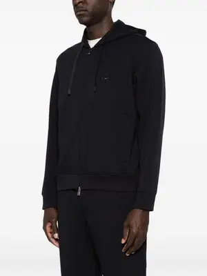 Emporio Armani Logo Cotton Hoodie - Blue