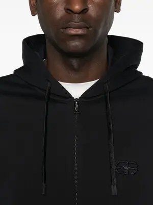 Emporio Armani Logo Cotton Hoodie - Blue