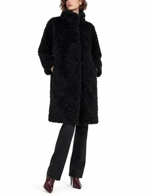 Herno Cappotto Teddy Curly In Ecopelliccia - Black