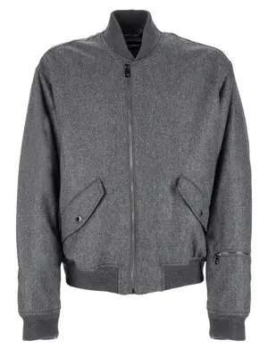 Dolce & Gabbana Bomber In Flanella Di Lana Imbottito