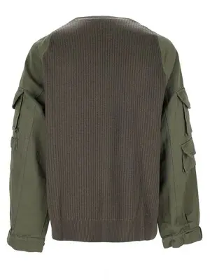 Balmain Maglia Cargo In Lana Con Inserti In Cotone