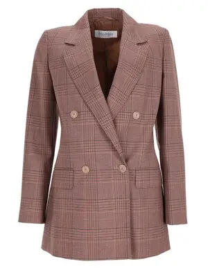 MAX MARA Blazer Doppiopetto In Lana Principe Di Galles