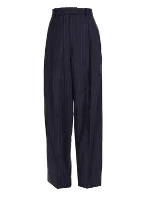 Givenchy Pantalone A Righe Con Doppia Piega In Lana - Blue
