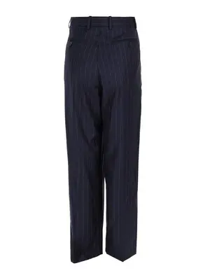 Givenchy Pantalone A Righe Con Doppia Piega In Lana