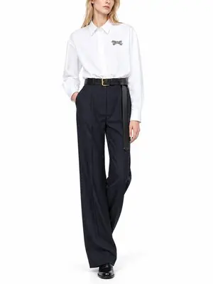 Givenchy Pantalone A Righe Con Doppia Piega In Lana