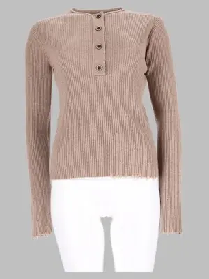UMA WANG Maglia "henley" In Cashmere