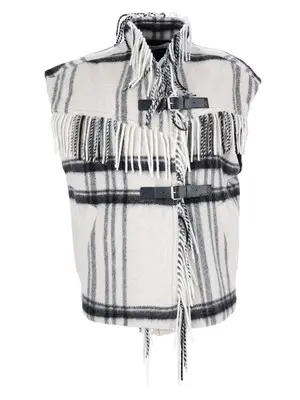 MARANT ETOILE Gilet "ginesa" Con Frange - Grey