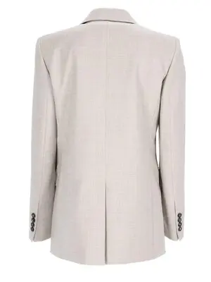 Max Mara Blazer Monopetto In Flanella Di Lana
