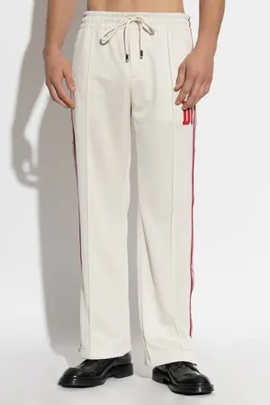 Dolce & Gabbana Red Track Pants With Embroidered Logo By
