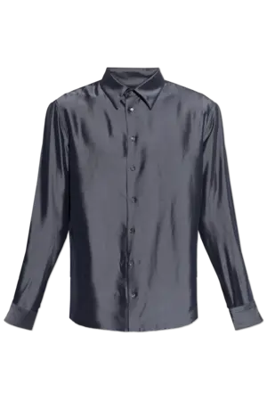 Giorgio Armani Men’s Satin Shirt Navy - Blue