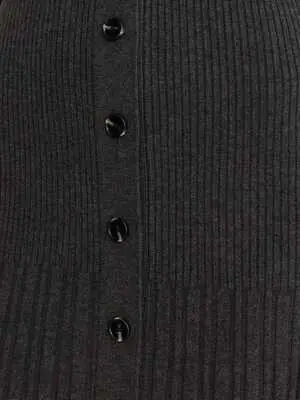 REISS Nova Pleated Knit Collared Midi Dress
