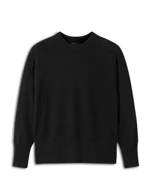 Whistles Cashmere Seamed Crewneck Sweater