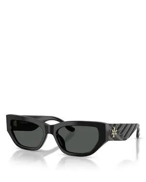 Tory Burch Rectangular Sunglasses, 55mm - Black
