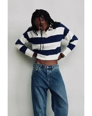 Denimist Cropped Rugby Sweater