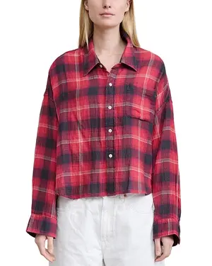 Denimist Bailey Cropped Plaid Shirt