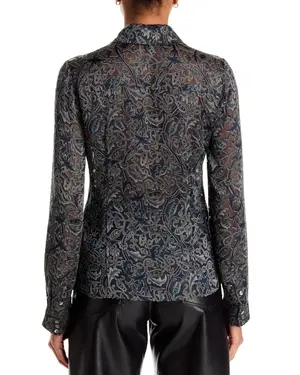 Paige Desano Printed Satin Shirt