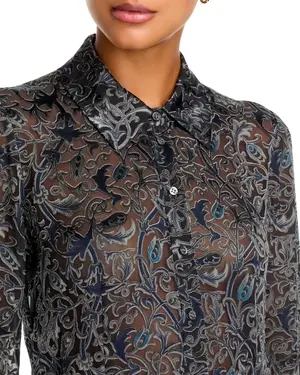 Paige Desano Printed Satin Shirt