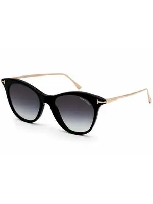 TOM FORD Ft0662 Sunglasses Shiny Black/palladium / Gradient Smoke Silver