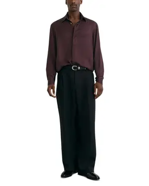 REISS Herringbone Stripe Point Collar Shirt