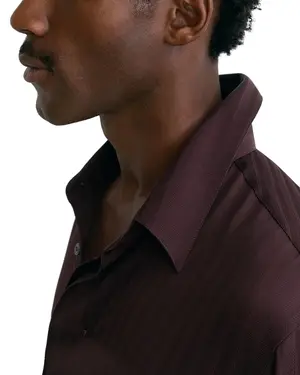 REISS Herringbone Stripe Point Collar Shirt