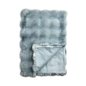 HUDSON PARK COLLECTION Bubble Faux Fur Throw Blanket - Cloud Blue