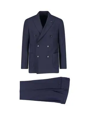 LARDINI Double-breasted Suit - Blue