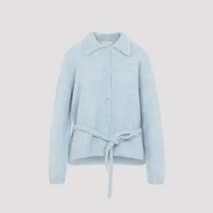 Dries Van Noten Alpaca Blend Toco Cardigan - Blue
