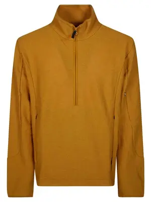 PAS NORMAL STUDIOS Off-race Boiled Wool Half-zip Pullover - Giallo
