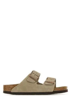 BIRKENSTOCK Arizona Suede Slippers - Grey