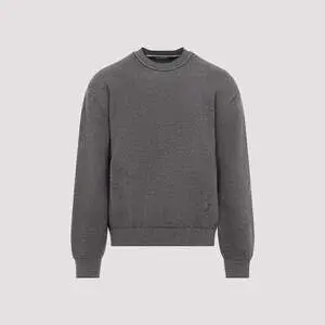 Jacquemus Jacquard Mini Sweater In Merino Wool Cashmere Blend - Grey
