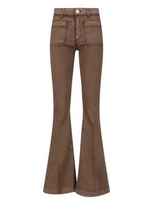 Seafarer High-waist Flared Pants - Brown