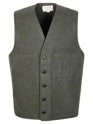 Filson Mackinaw Wool 2/2 Twill Vest - Verde
