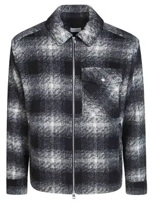 Moncler Plaid Zip Front Shirt Jacket